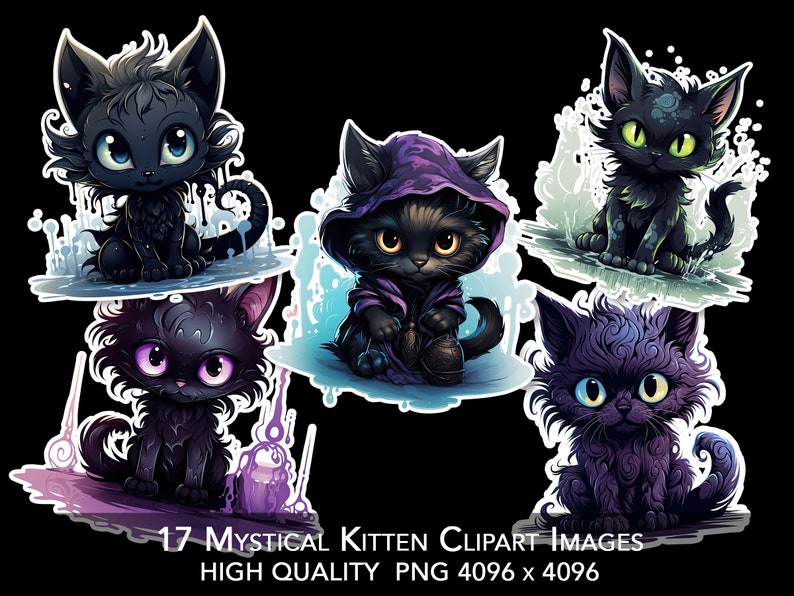 17 Mystical Kitten Clipart Pngs Cat Clipart Mystical Cat Occult Magical ...