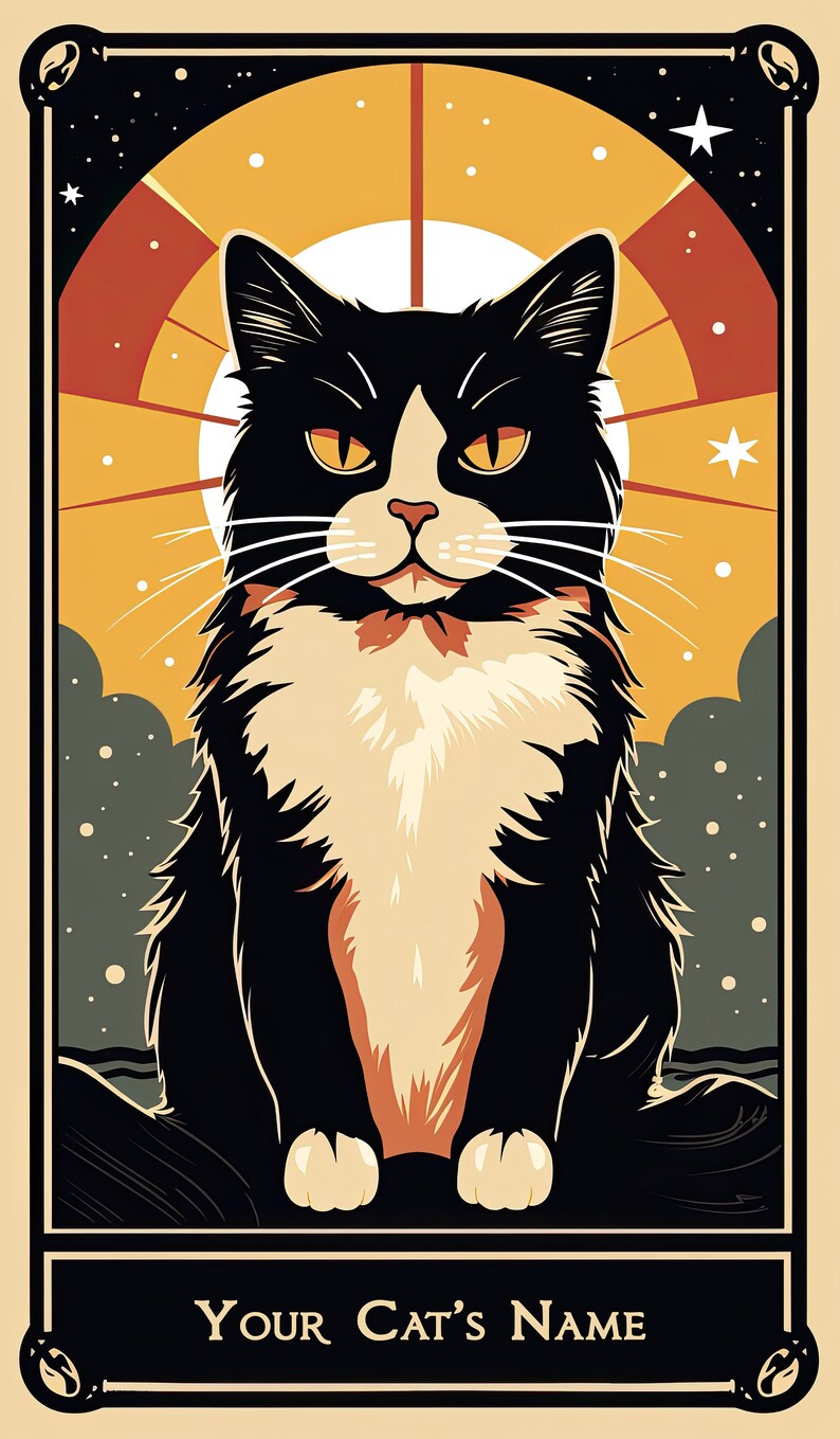 35 Cat Printable Tarot Cards Cat Tarot Printable Tarot Customizable ...