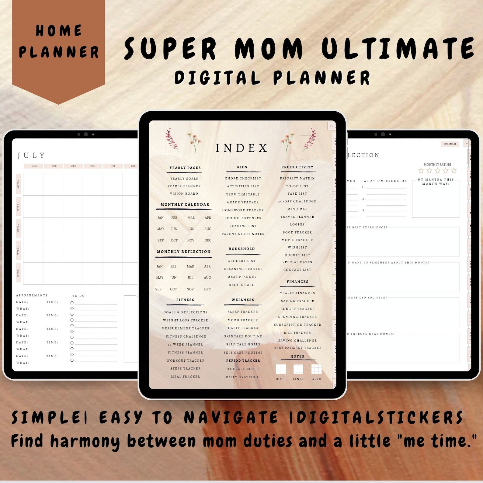 Digital Planner for Busy Moms, Ultimate Organizer With Goodnotes ...