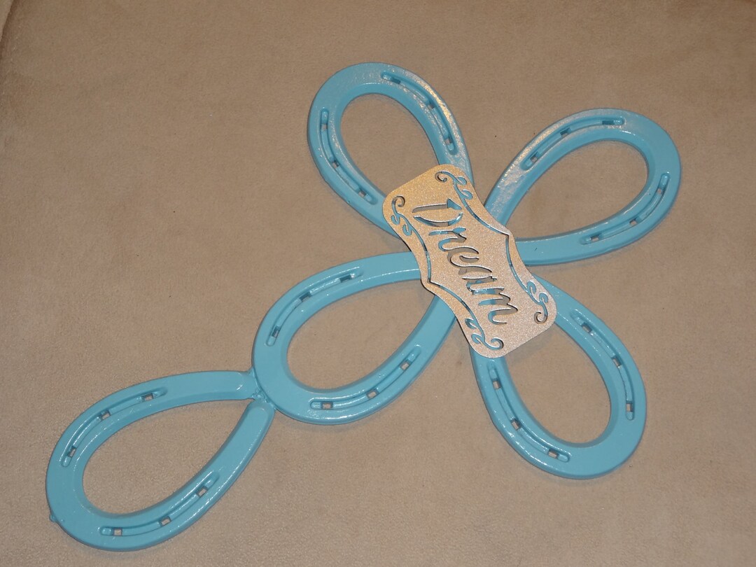 Powder Blue Horseshoe Cross - Etsy