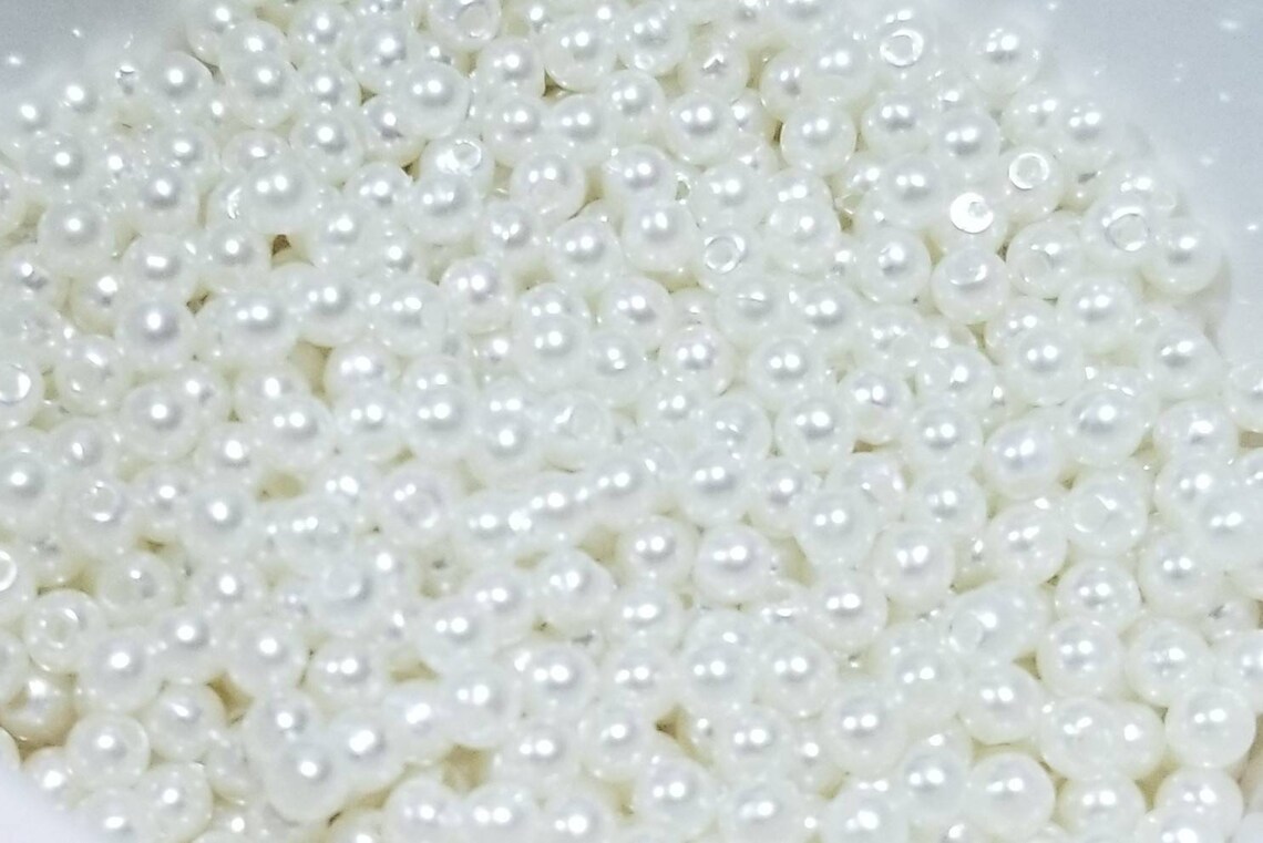 Cuentas 4mm de color blanco perla 200 Piezas | Etsy