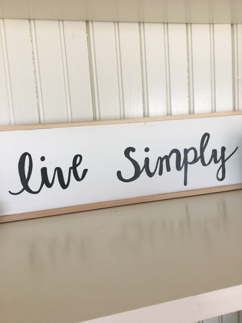 Live Simply Wooden Signed Hand Painted Sign White and - Etsy