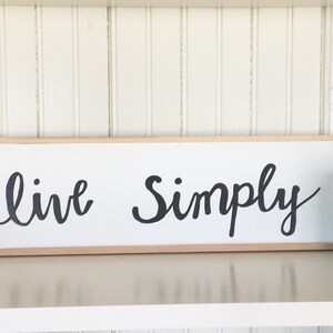 Live Simply Wooden Signed Hand Painted Sign White and - Etsy