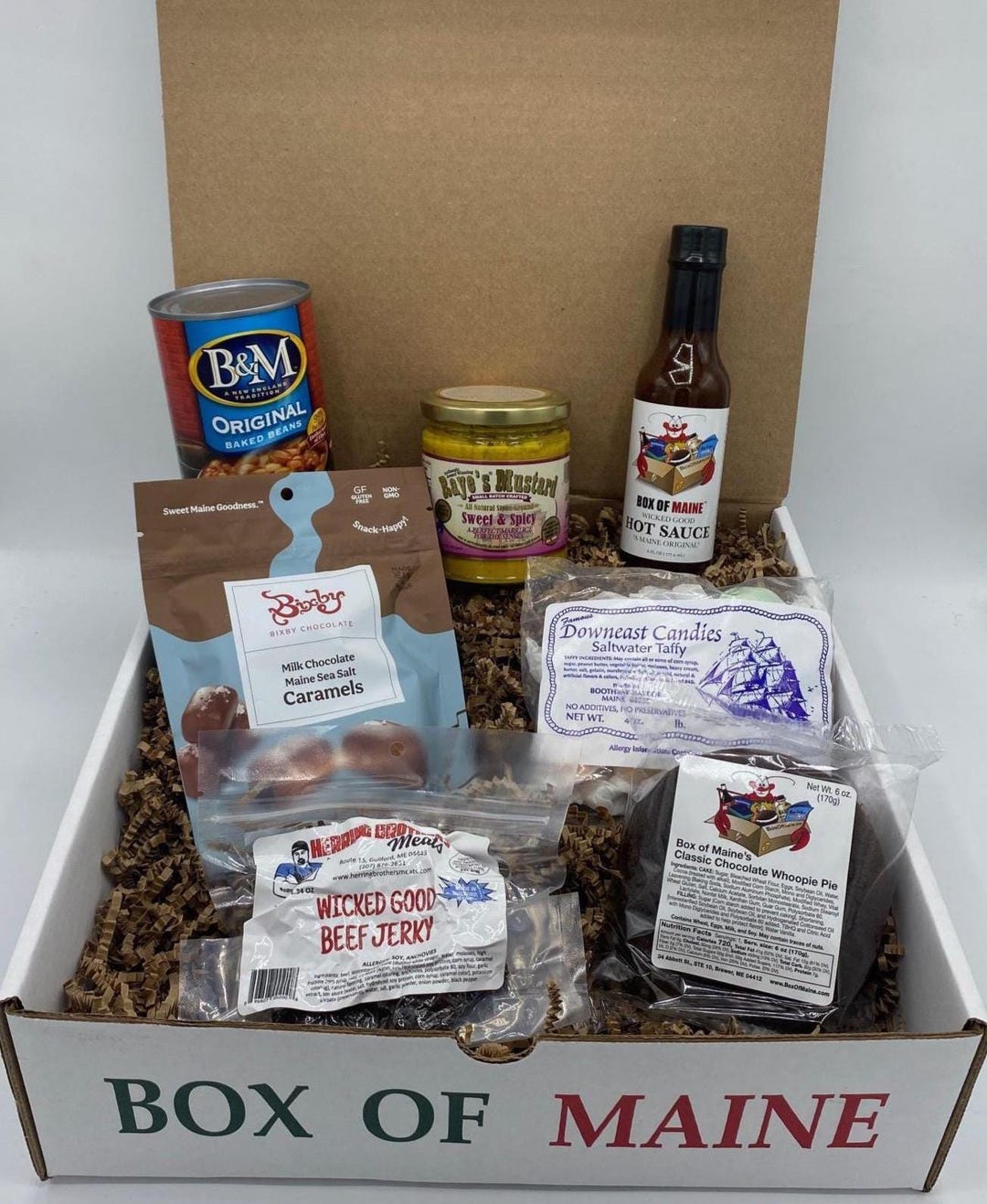 New Maine Foodie Gift Box | Whoopie Pie, Caramels, Mustard, Beans ...