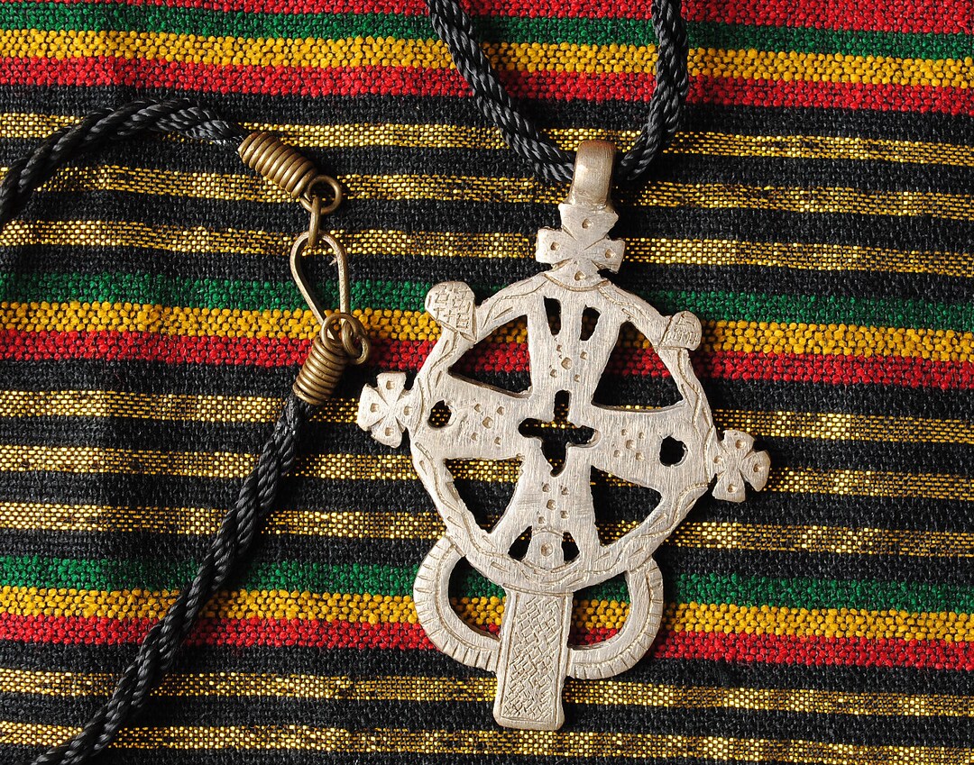 Ethiopian Neck Cross Pendant Orthodox Rasta Necklace Crown Coptic ...