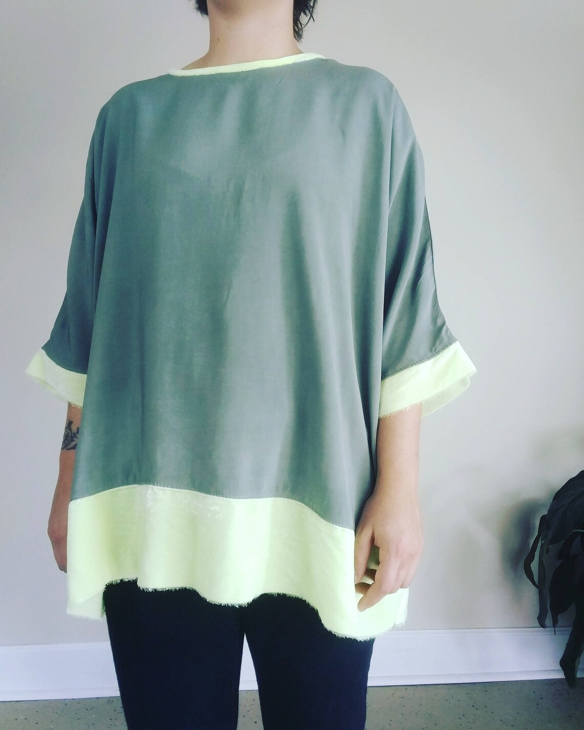 Green and Chartreuse Top - Etsy