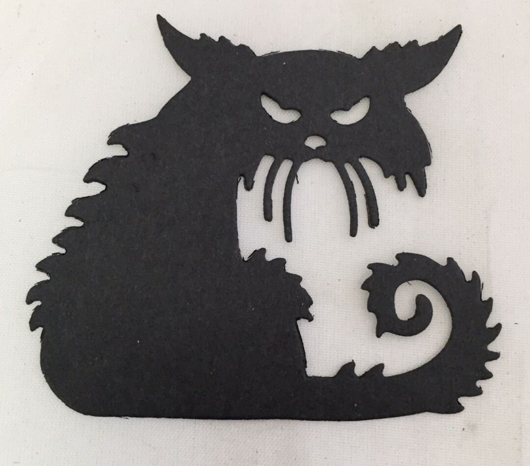Halloween Die Cuts * Creepy Cat * Spooky * Set of 12 * White or Black ...