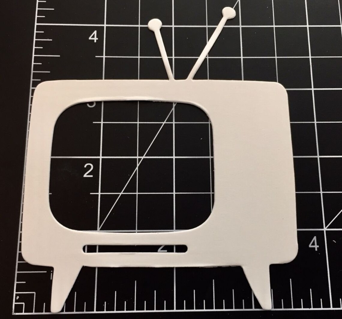 Tim Holtz Die Cuts * Retro TV * Ten Sets * White Cardstock * Console ...