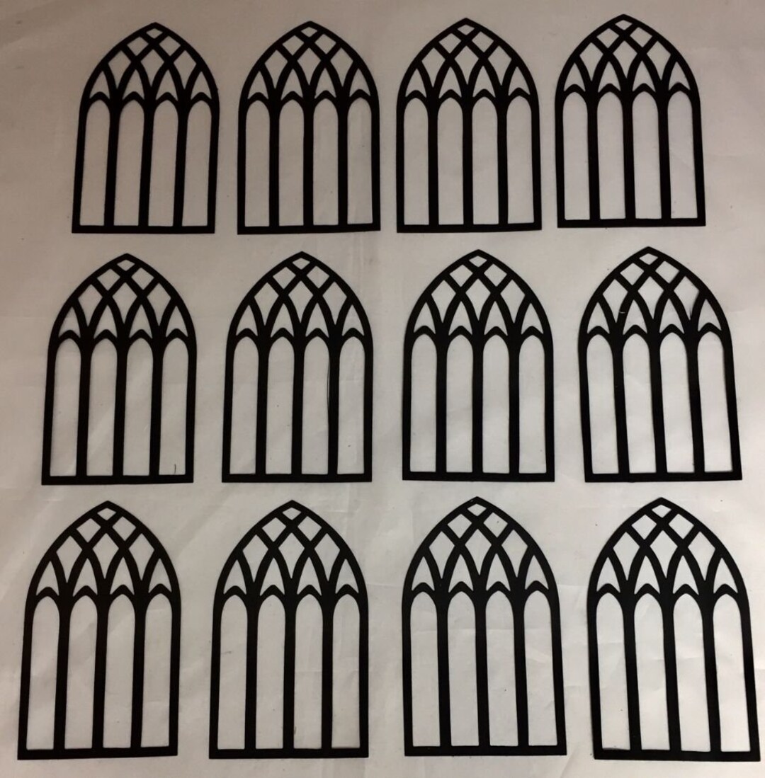 Tim Holtz Die Cuts * Cathedral Window * Set of Twelve * Black or White ...