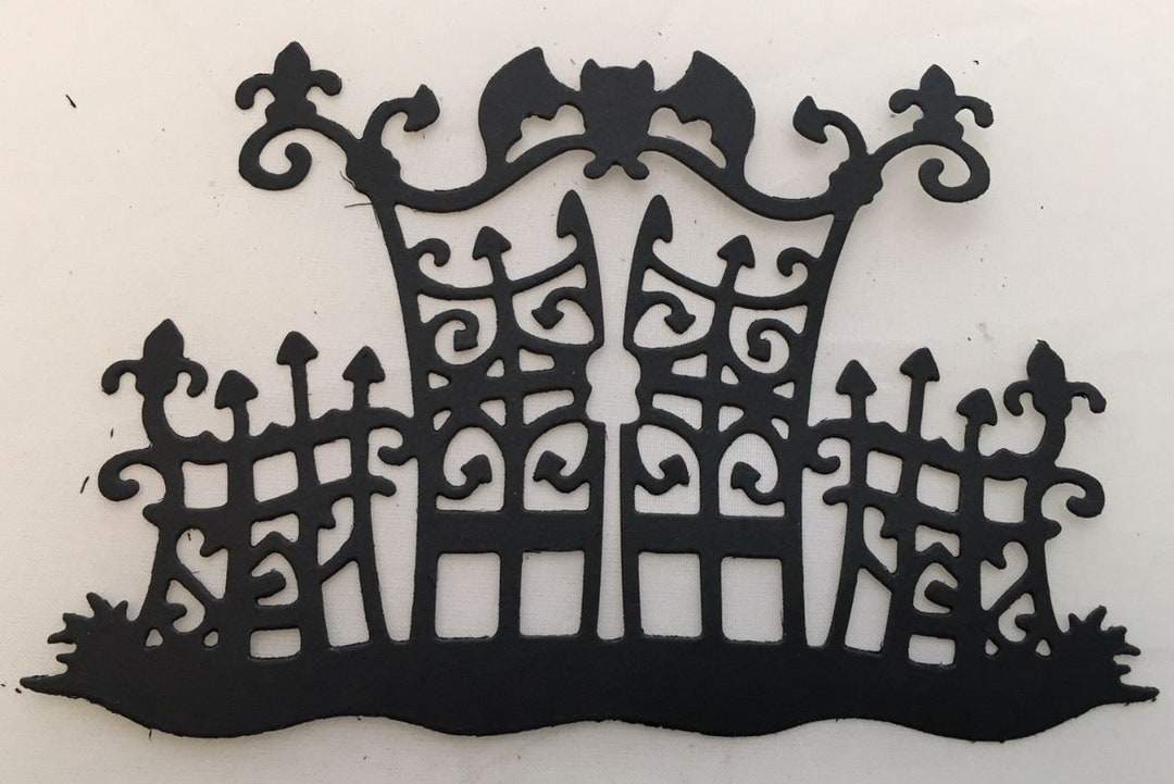 Halloween Die Cuts * Halloween Gate * Set of Twelve * Black Cardstock ...