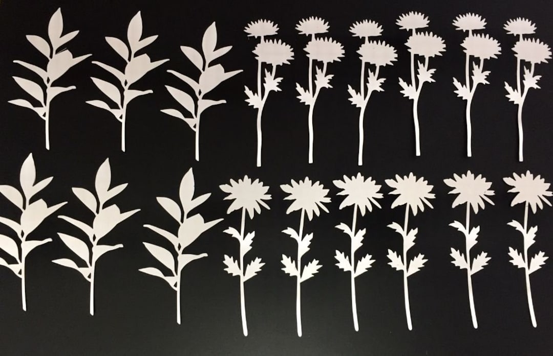 Tim Holtz Die Cuts * Large Stems * 3 Designs * 6 of Each Design ...