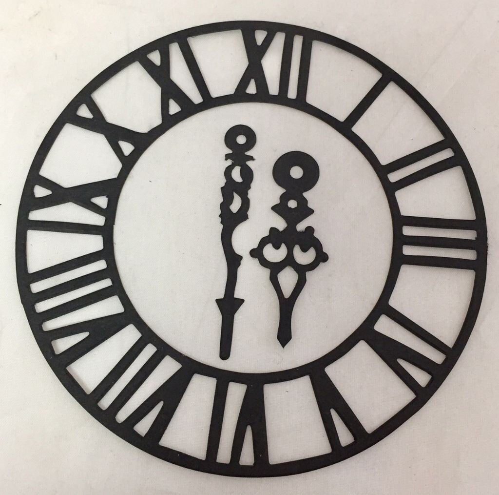 Tim Holtz Die Cuts * Timekeeper * Eight Clocks * Black Cardstock ...