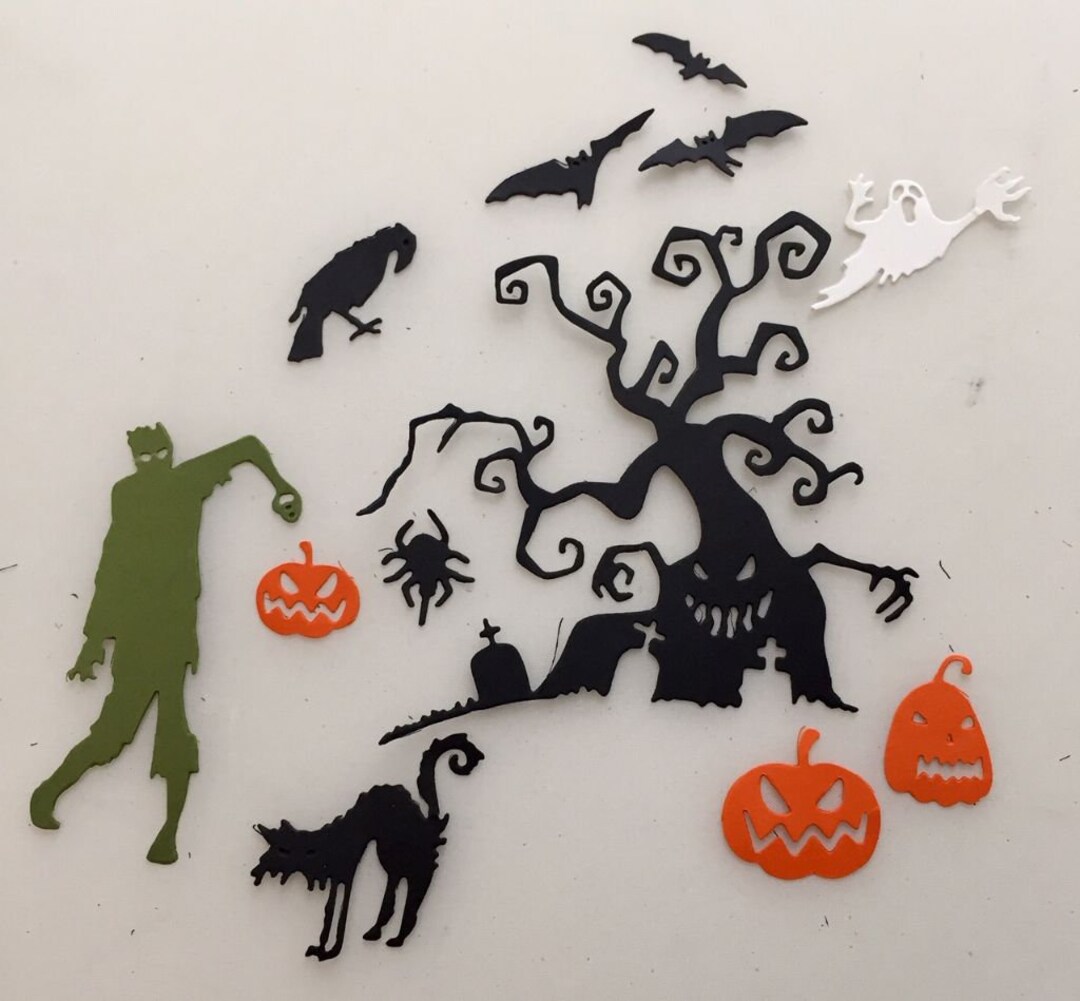Halloween Die Cuts * Creeps * Three Sets * Black, White or Halloween ...