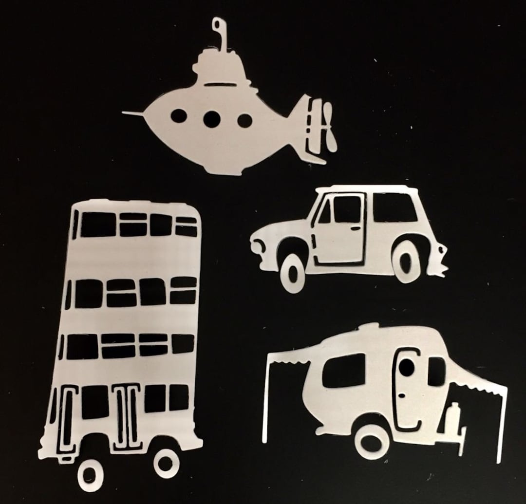 Tim Holtz Die Cuts Wacky Transportation Four Sets Black or White ...