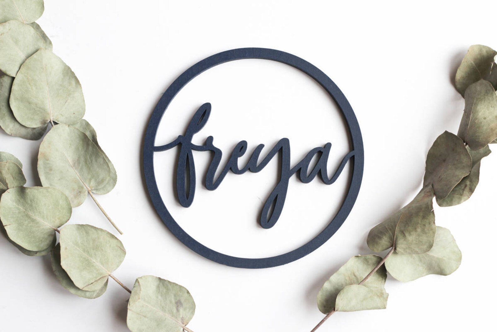 Cursive Name Sign Round Name Sign Cursive Wood Sign Cursive | Etsy