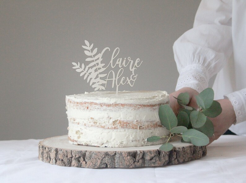 Custom Wedding Cake Topper Floral Wedding Cake Topper Fern - Etsy
