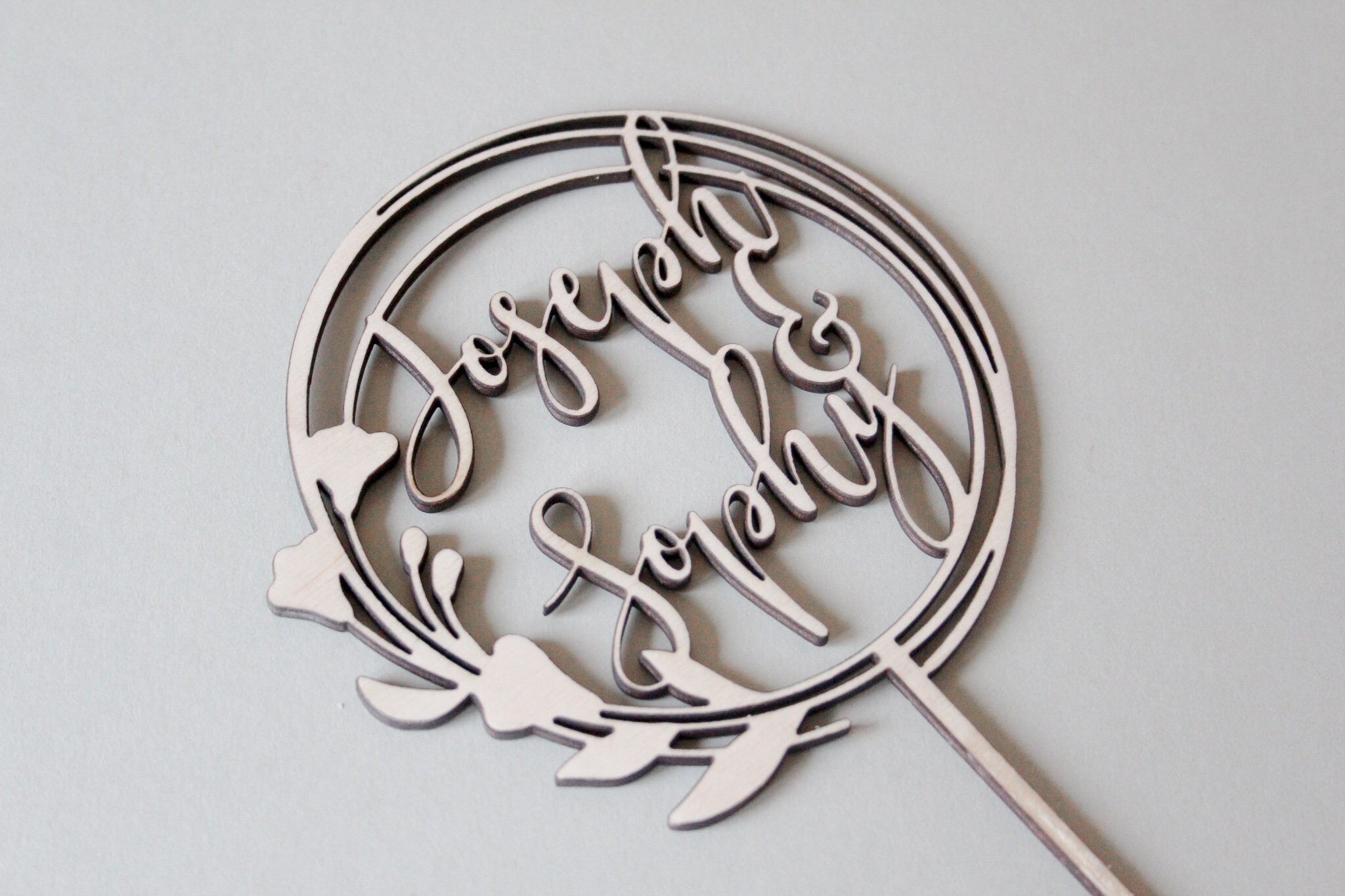 Floral Wedding Cake Topper Botanical Wedding Topper Circular | Etsy