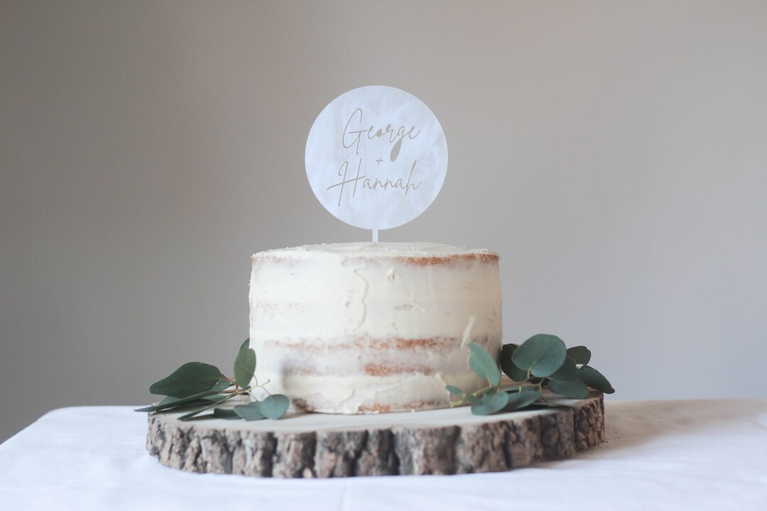 Round Custom Wedding Cake Topper A Custom Circular Shaped - Etsy