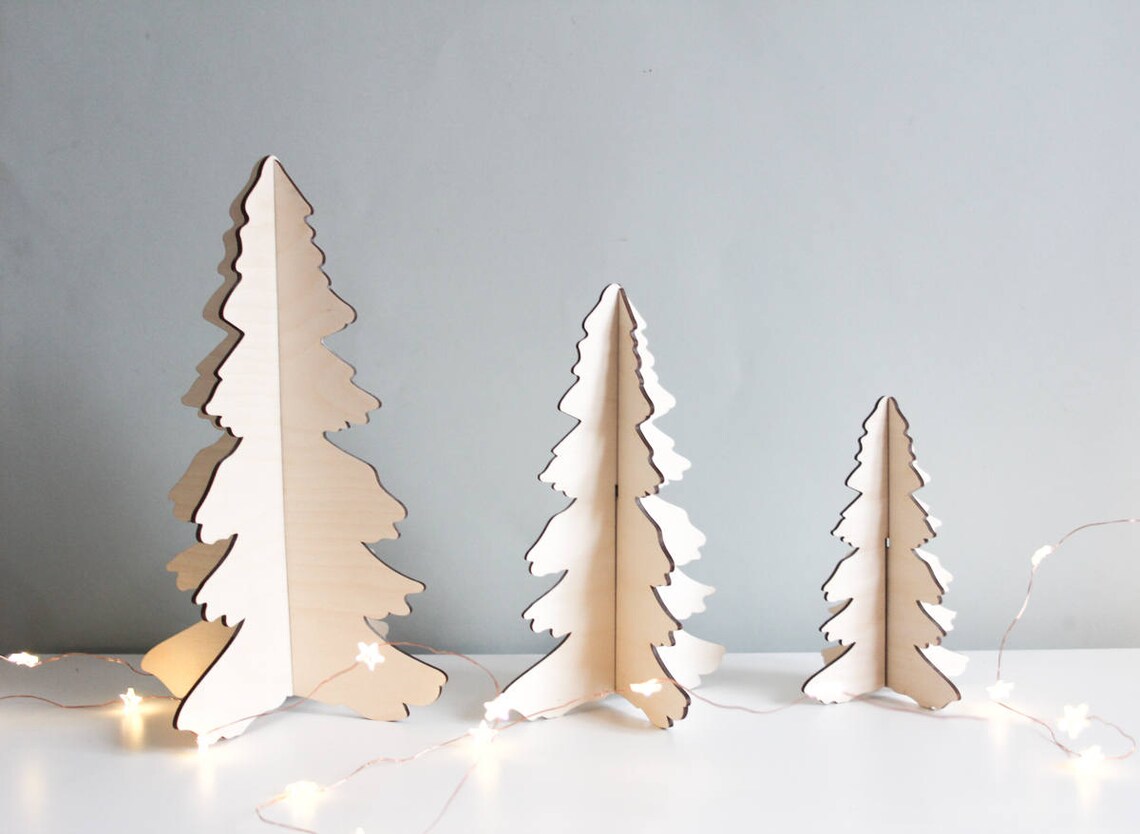 Wooden Christmas Tree Wood Trees Wooden Tree Rustic Xmas | Etsy