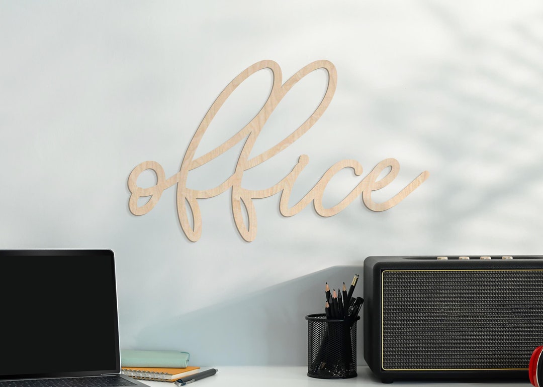 Wooden Office Sign Personalized Wall Art for Home Office Decor, Rustic ...