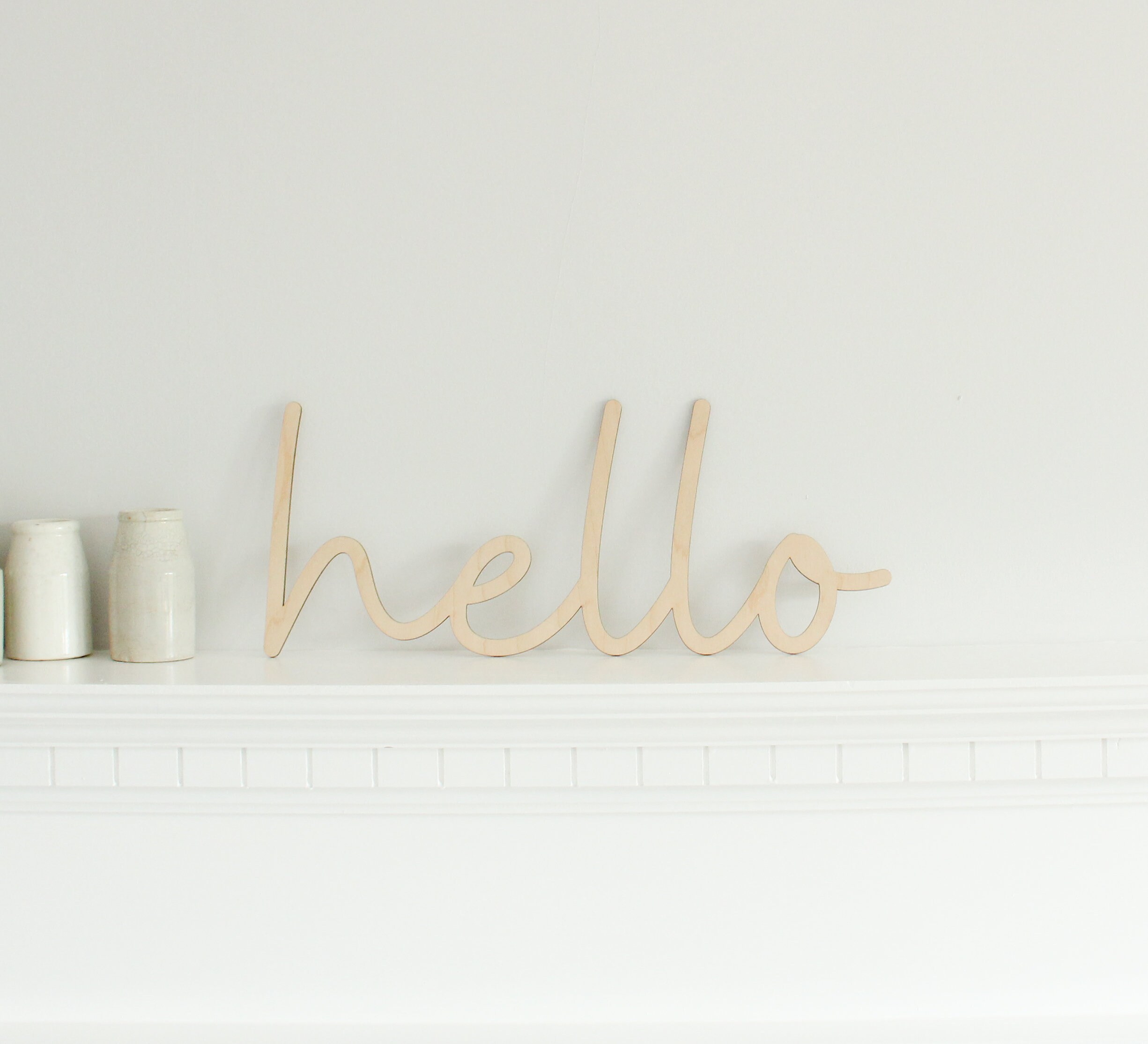 Wooden Hello Sign Hello Wall Art Nursery Decor Kids Room | Etsy