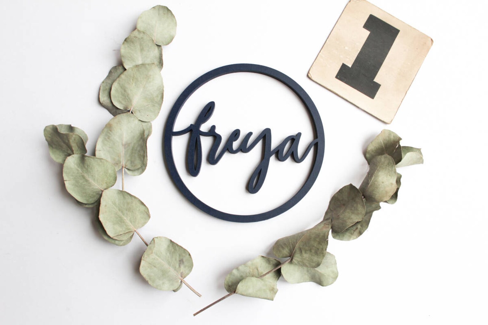 Cursive Name Sign Round Name Sign Cursive Wood Sign Cursive | Etsy