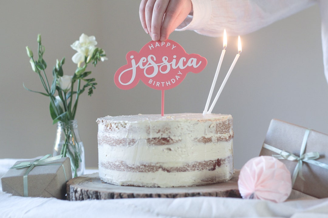 Custom Birthday Cake Topper, Vinyl Personalised Cake Topper, Name Cake ...