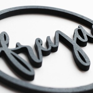 Cursive Name Sign, Round Name Sign, Cursive Wood Sign, Cursive Word ...