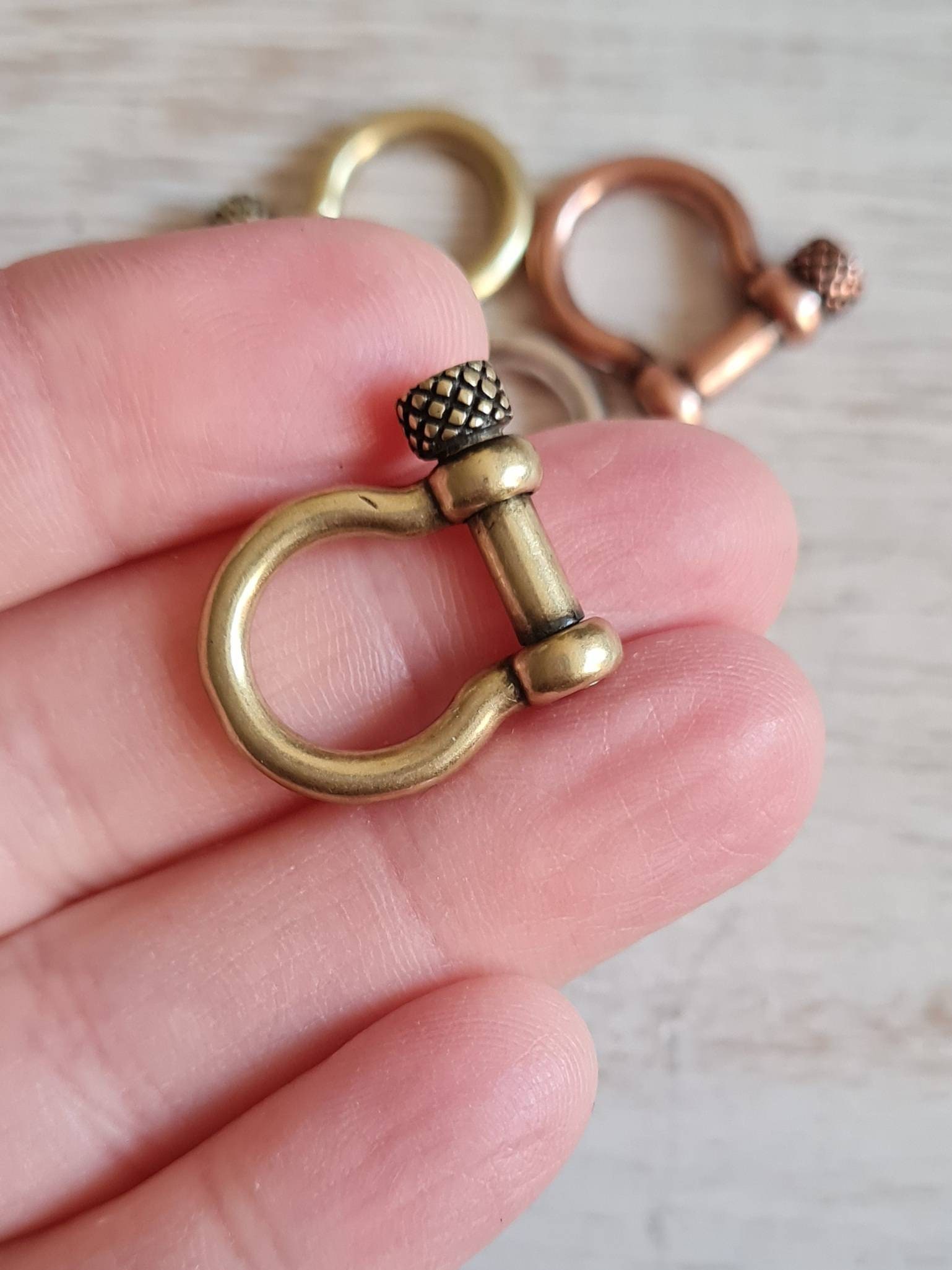 Gold colour Brass D-Ring Anchor Shackle Fastening Jewellery Findings ...