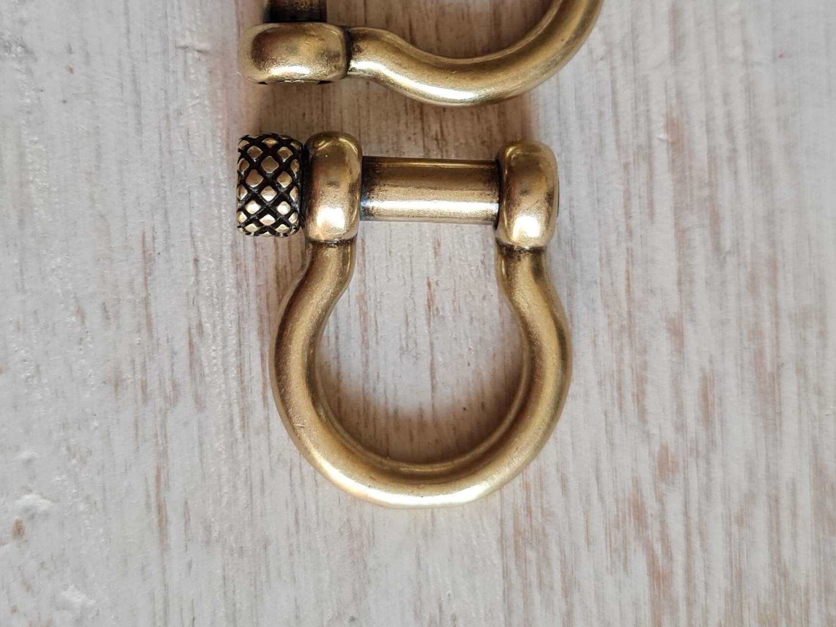 Gold colour Brass D-Ring Anchor Shackle Fastening Jewellery Findings ...