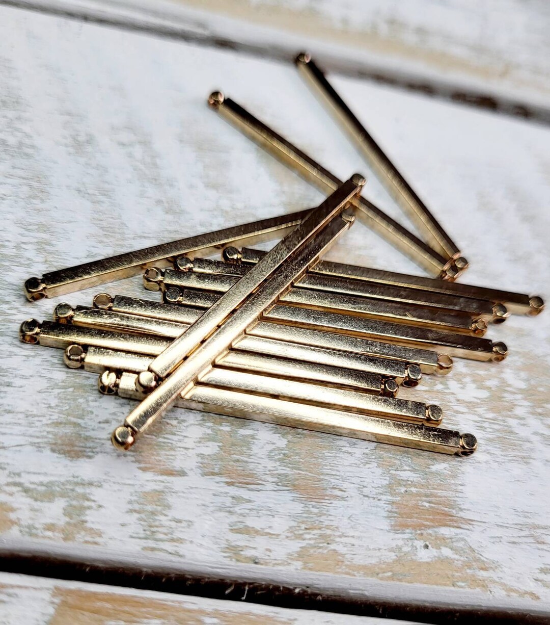 Brass Bar Connector Link Cuboid 40mm Golden - BOHOSEASON - Etsy