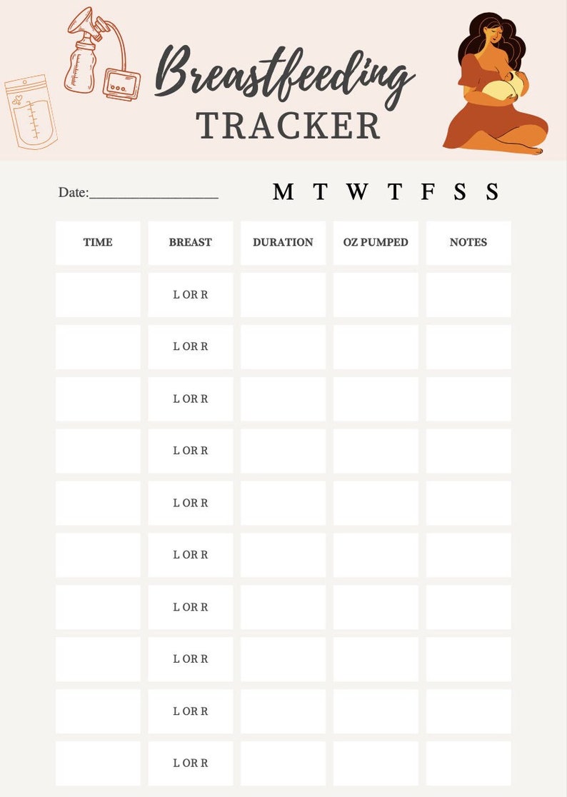 Breastfeeding Tracker & Infant Log (digital Download) - Etsy