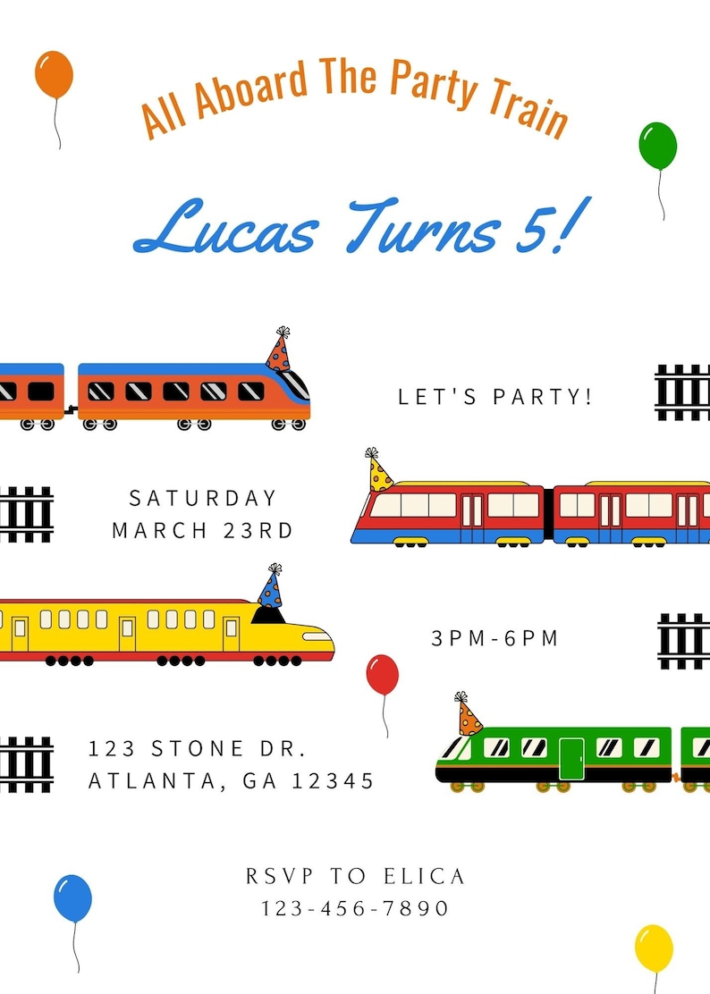 All Aboard the Party Train! Train Birthday - Etsy