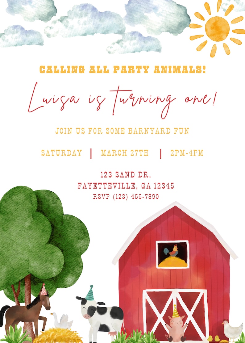 Barnyard Fun - Barn/farm Birthday - Etsy