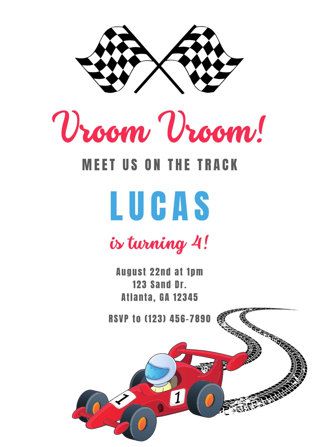 Vroom Vroom! Race Car Birthday - Etsy