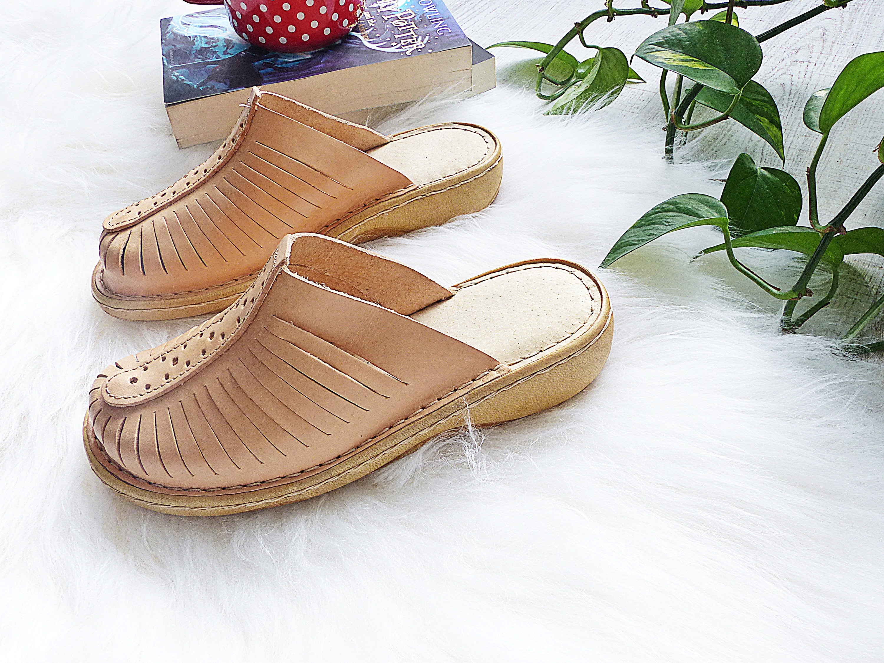 Real Leather Clogs Women's Slippers Leather Boots Women | Etsy