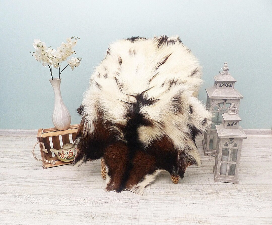 Real Goatskin Sofa Cover Animal Theme Nursery, Wall Hanging Genuine ...