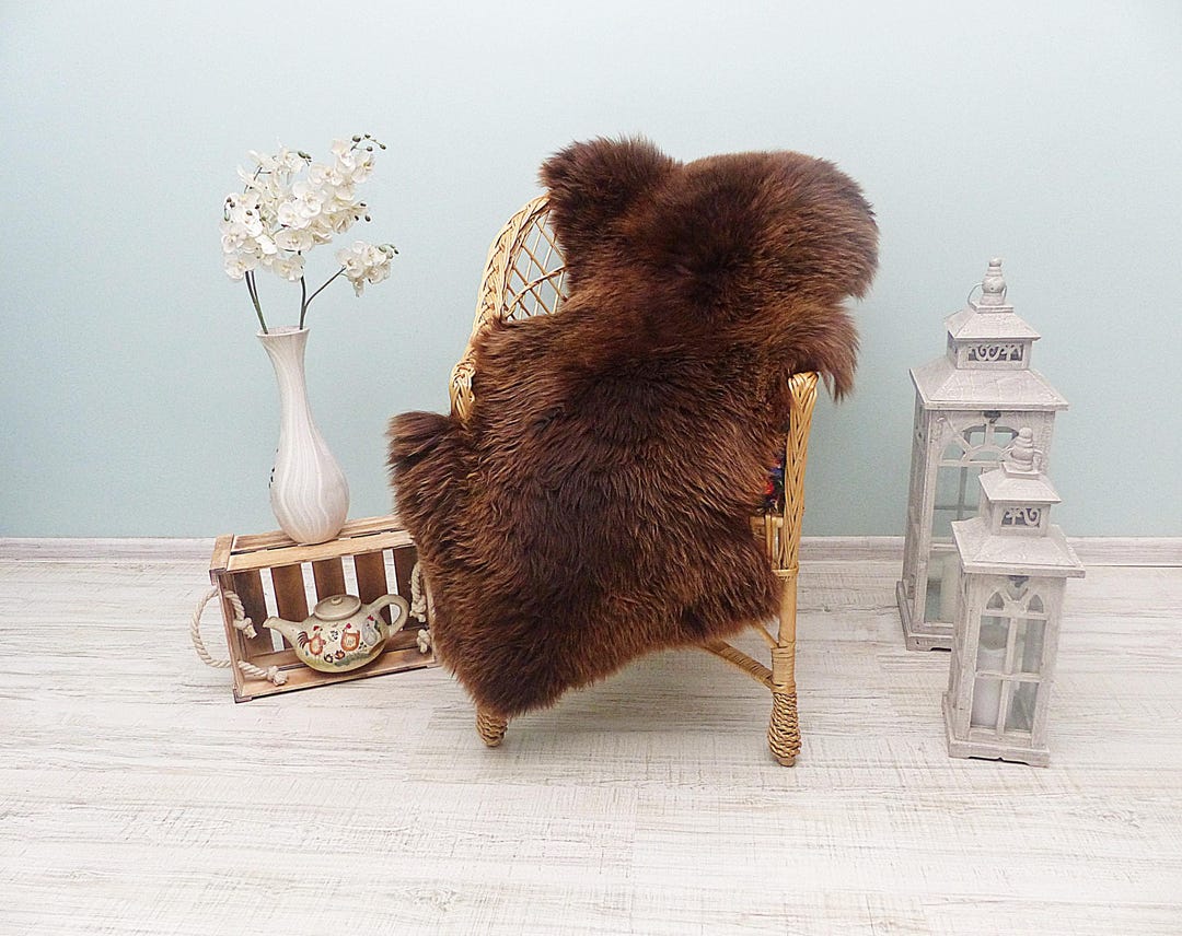 Natural Brown Sheepskin Yoga Mat Christmas Present Real Wool Blanket ...