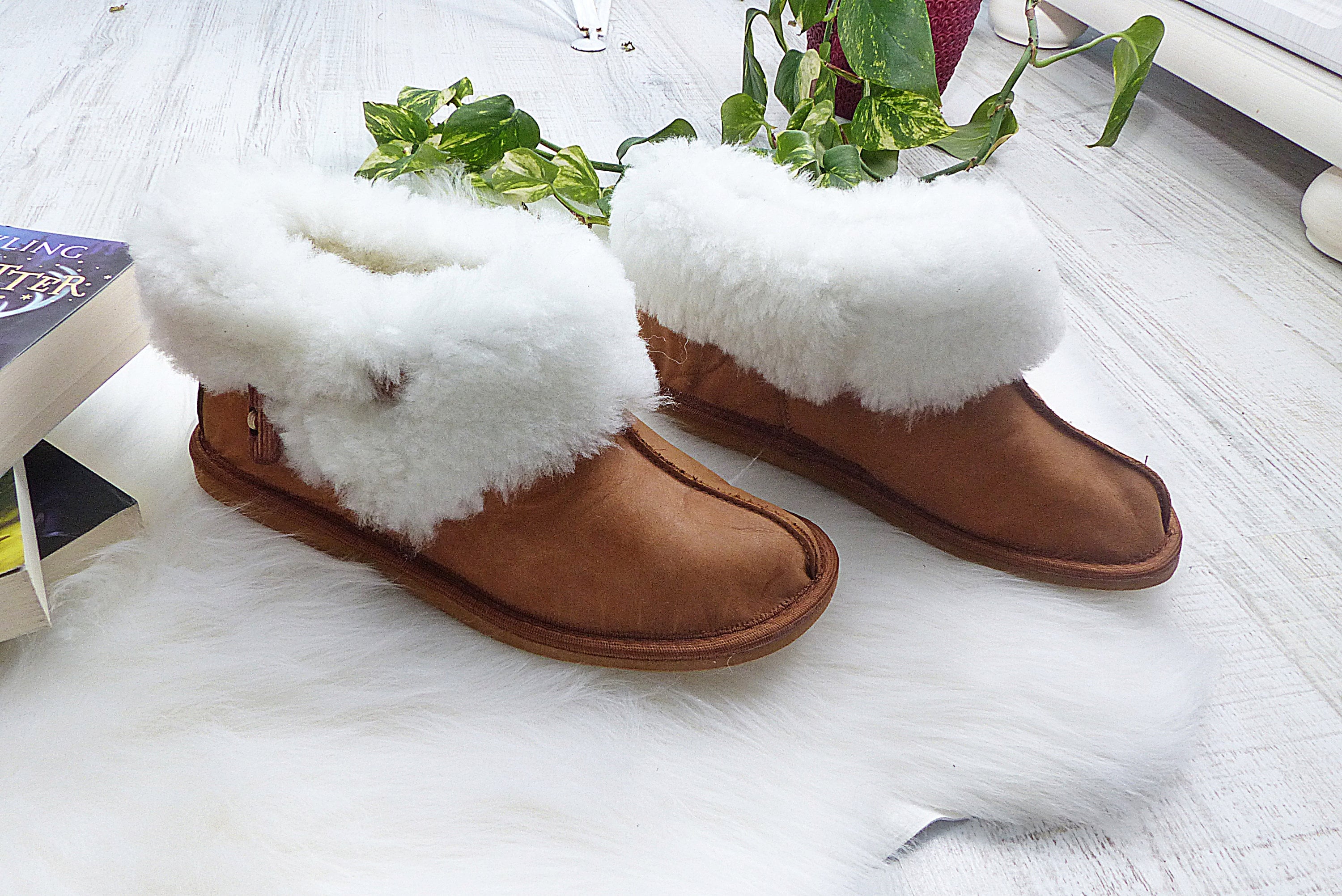 Built up Wool Slippers Ankle-high Slippers for Her Warm Wool - Etsy