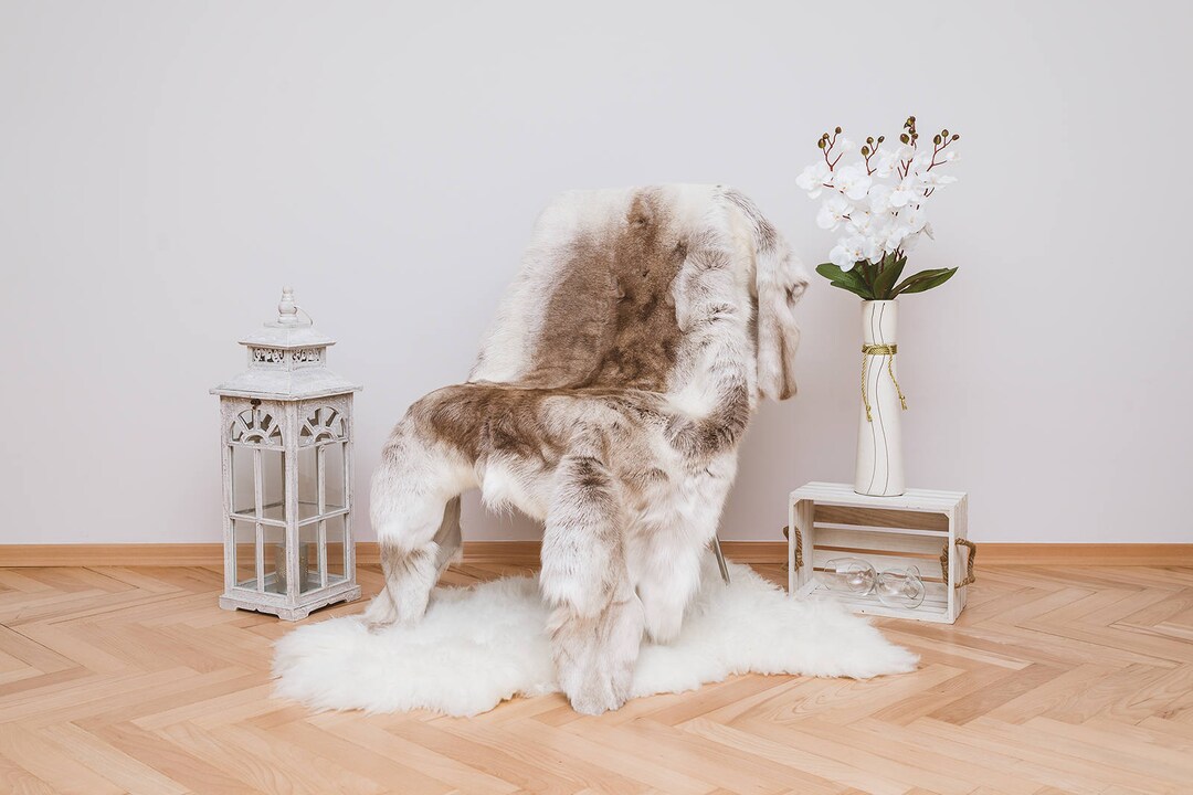 Natural Skandinavian A-grade REINDEER Carpet New House Gift Real ...