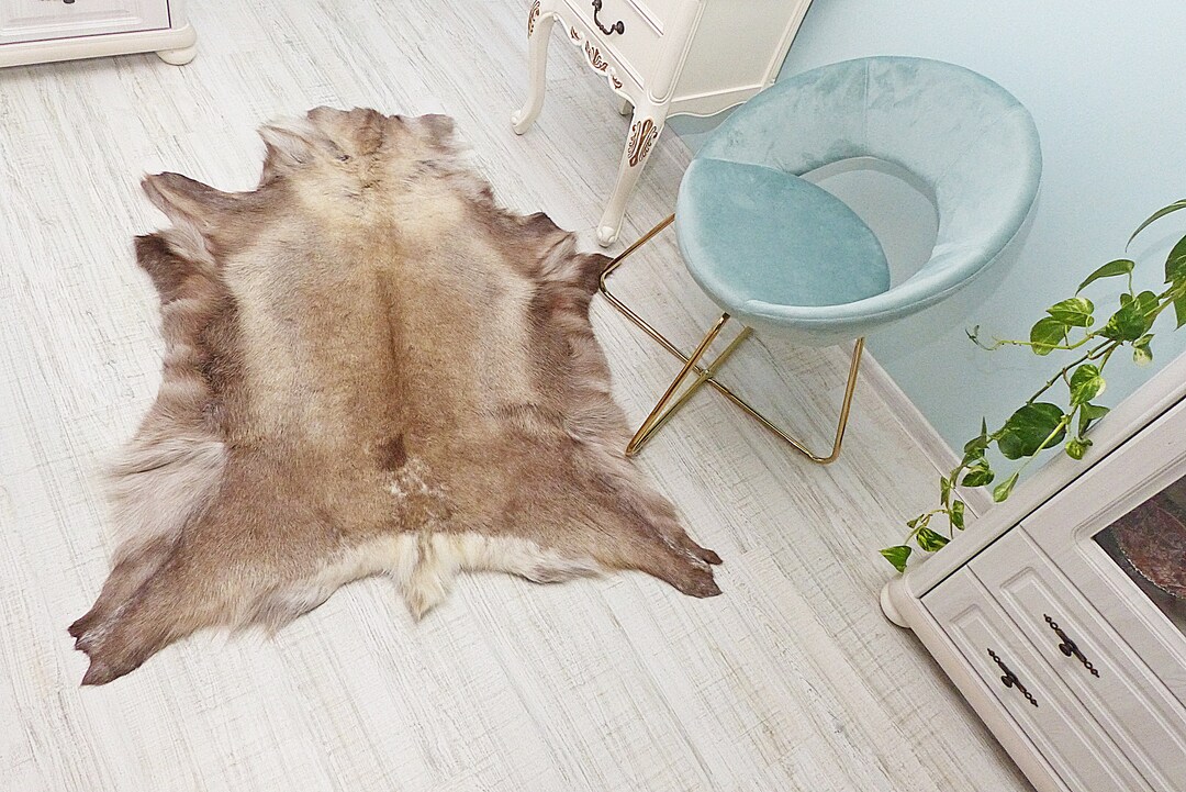 Natural Caribou Reindeer Hide Real Reindeer Throw Rug New Medieval ...