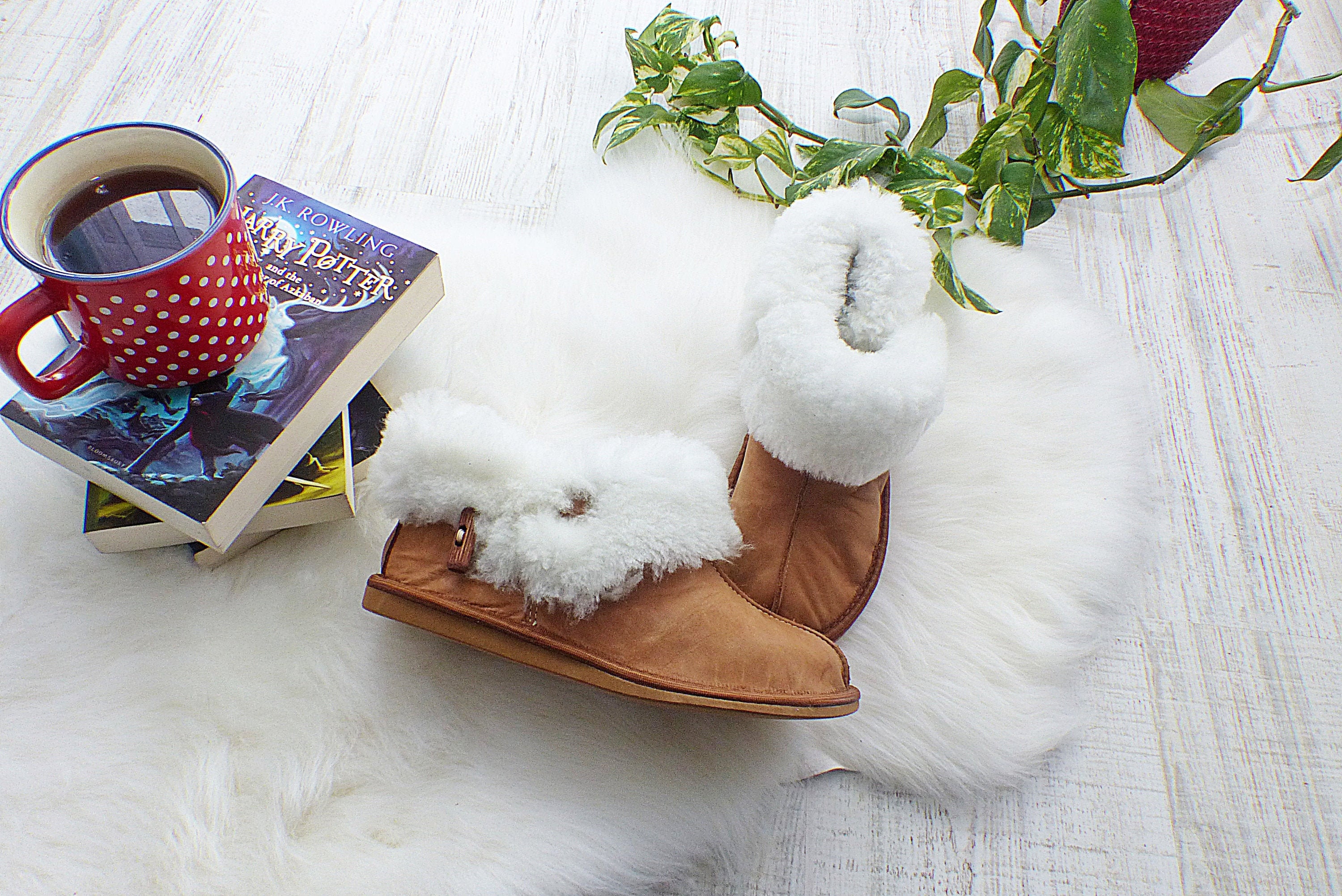 Built up Wool Slippers Ankle-high Slippers for Her Warm Wool - Etsy