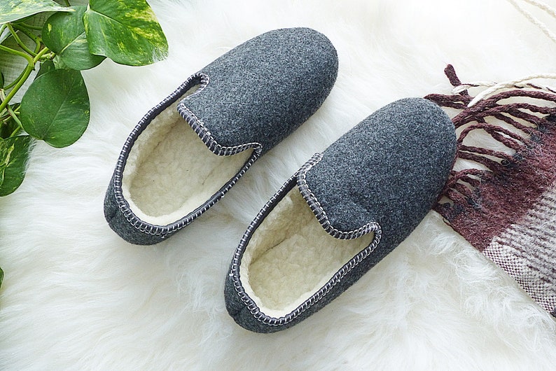 Wool Felted Slippers, Comfy Home Moccasins - Etsy