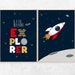 Rocket Ship Print. Outer Space Print. Nursery Set of 2 Pictures ...