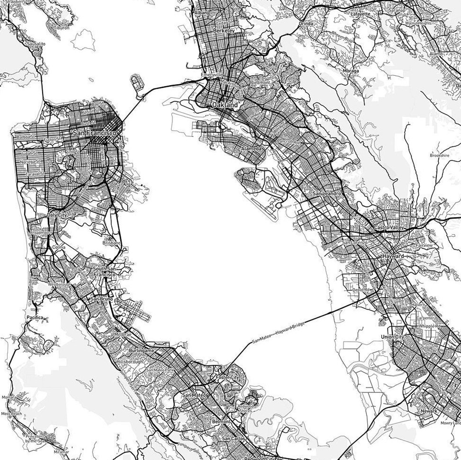 San Francisco Bay Area Map Print Printable Map of San - Etsy