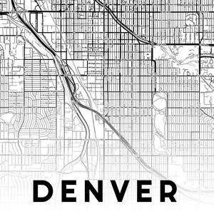 Denver Map Print, Denver Map Gift, Denver City Map Print, Printable Map ...