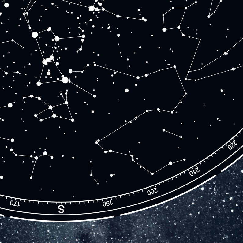 Star Map by Date Print, Night Sky Print, First Anniversary Gift, Custom ...