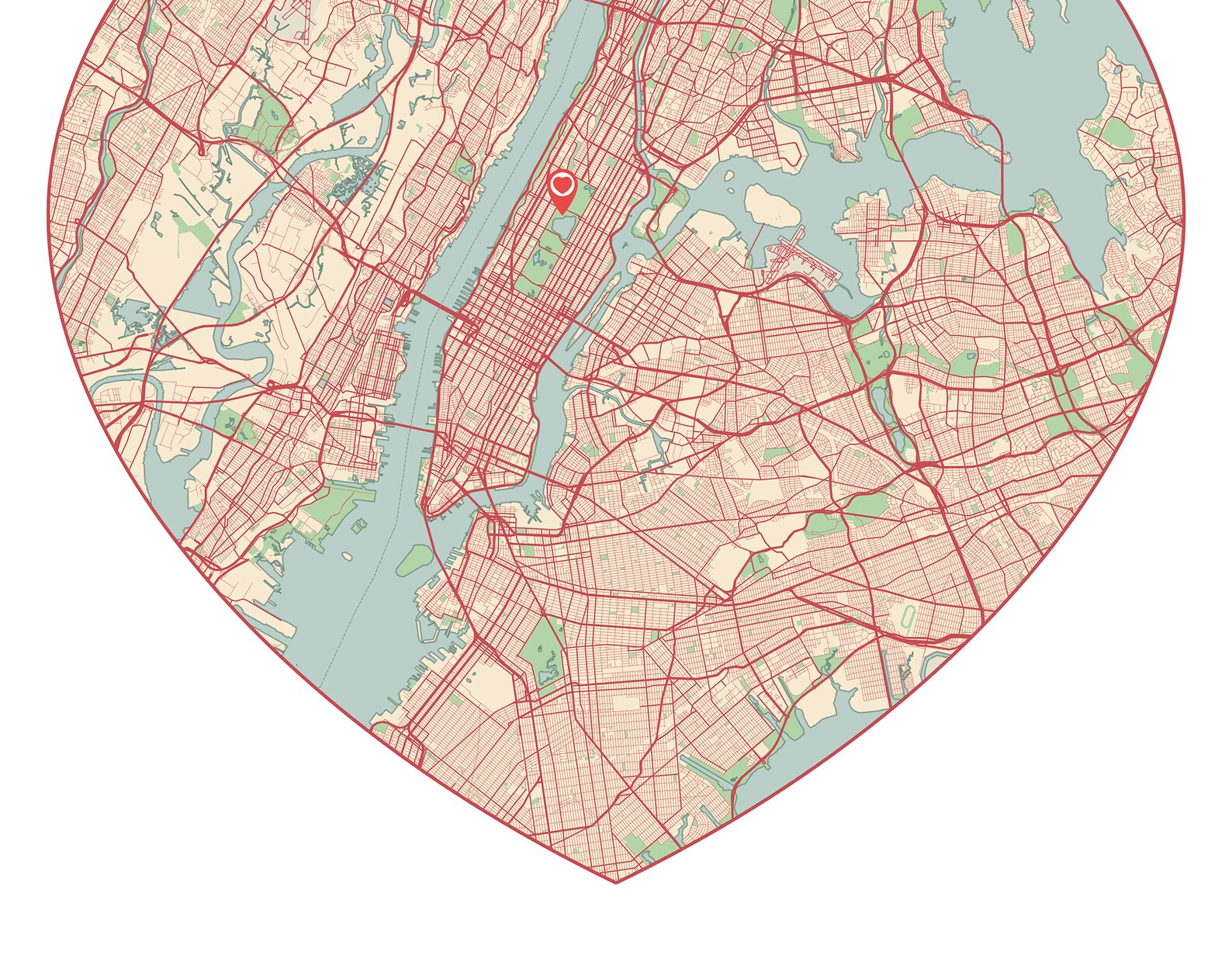 Where We Met Map Print, Custom Heart Map DIGITAL, Personalized Heart ...