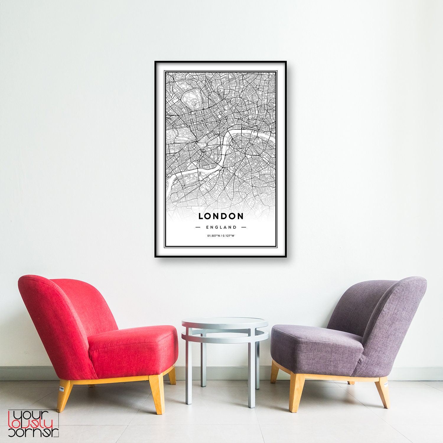 London City Map Print London Map Wall Art Printable Map of | Etsy