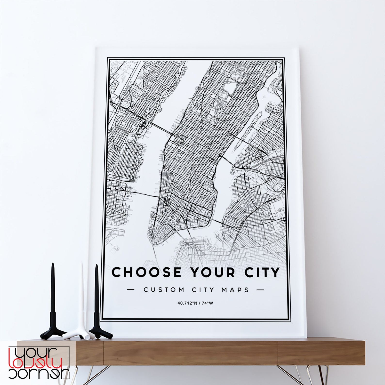 Custom City Map Print Custom Map Gift Custom Map Print | Etsy